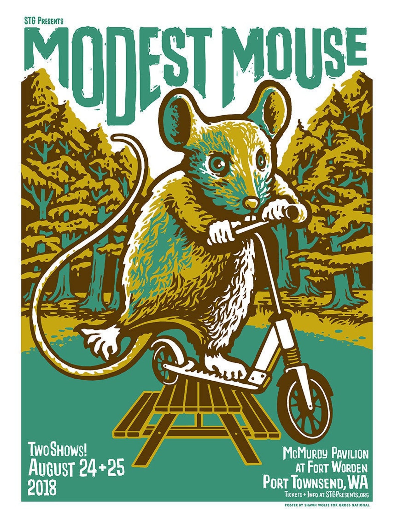 Modest Mouse Poster by Shawn Wolfe - Etsy