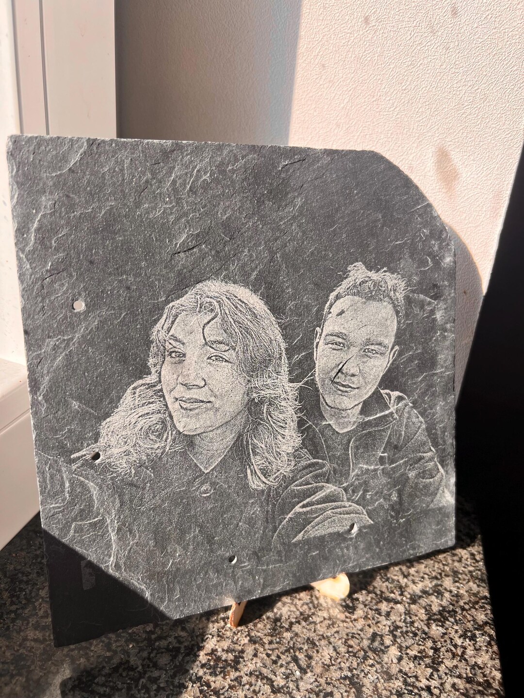 Personalized Slate Plaque With Photo Engraving – Gift for Couples ...