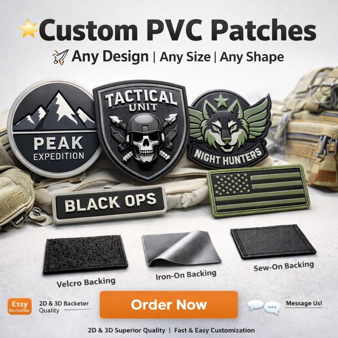 Custom PVC & Rubber Patches | Premium 2D and 3D | Any Design | Any Size ...