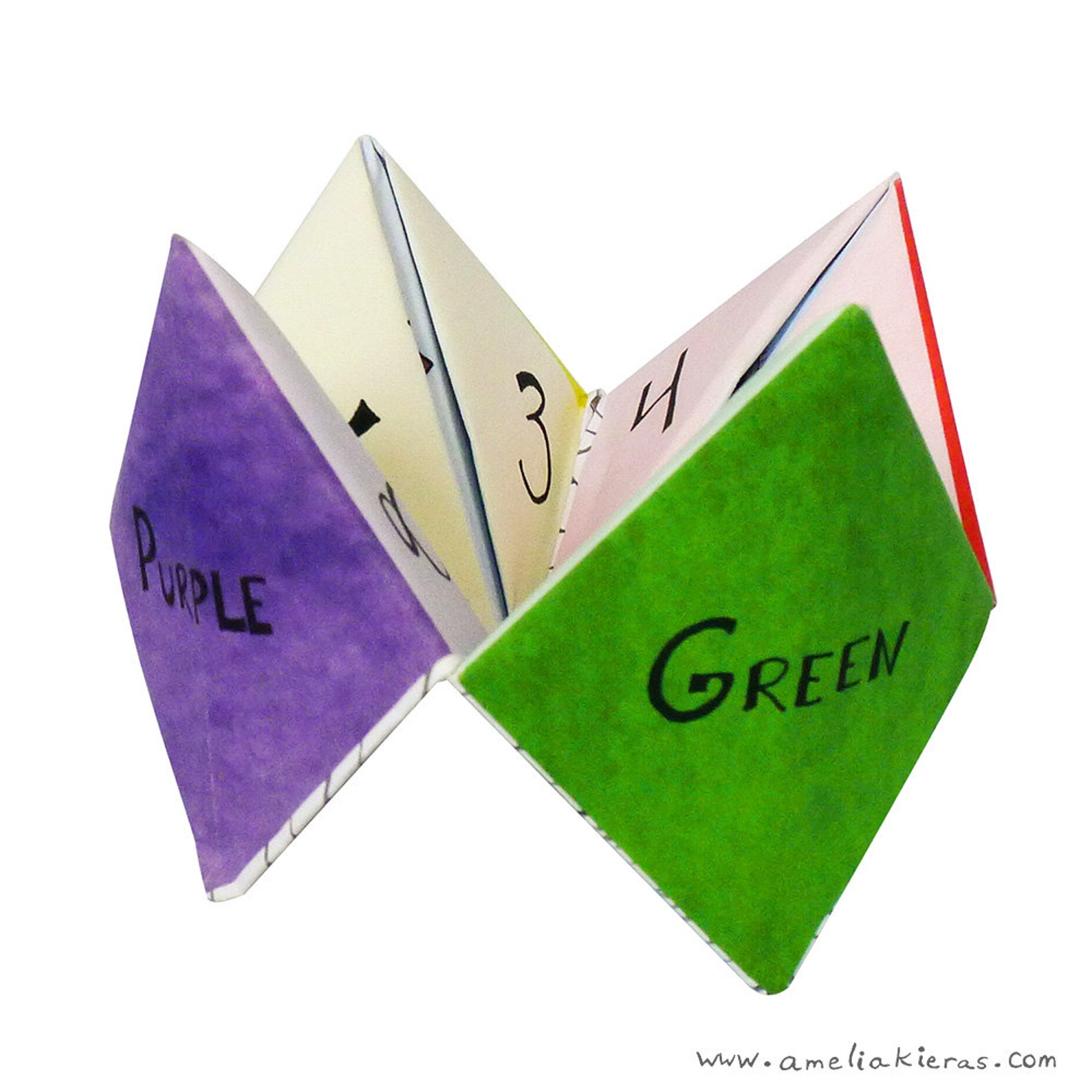 Illustrated Fortune Teller / Cootie Catcher - Etsy