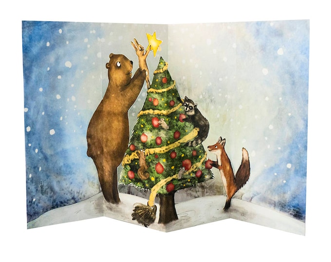 3D Pop up Card Forest Animals Decorate the Tree | Etsy