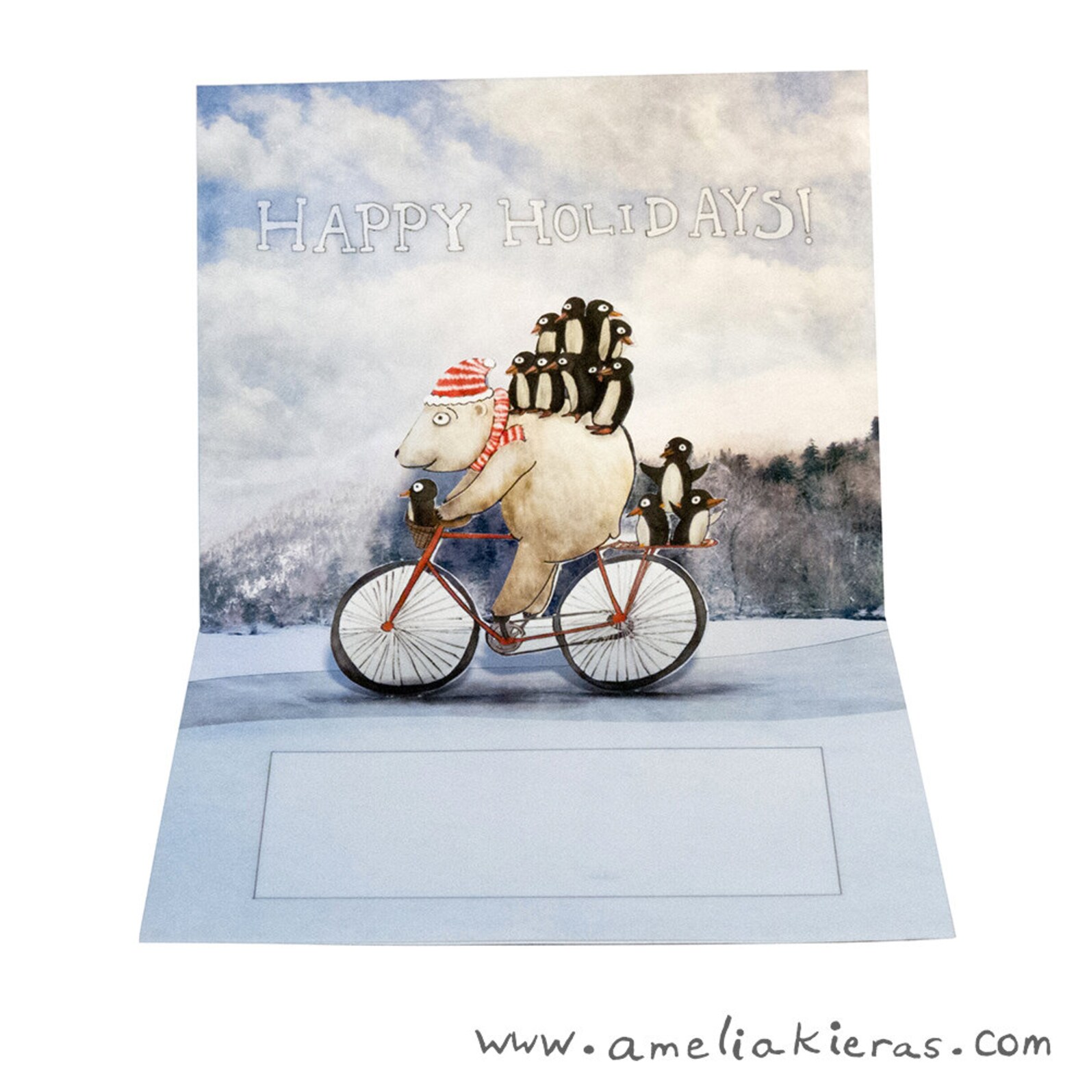 3D Pop up Card- Penguin Pyramid Holiday - Etsy