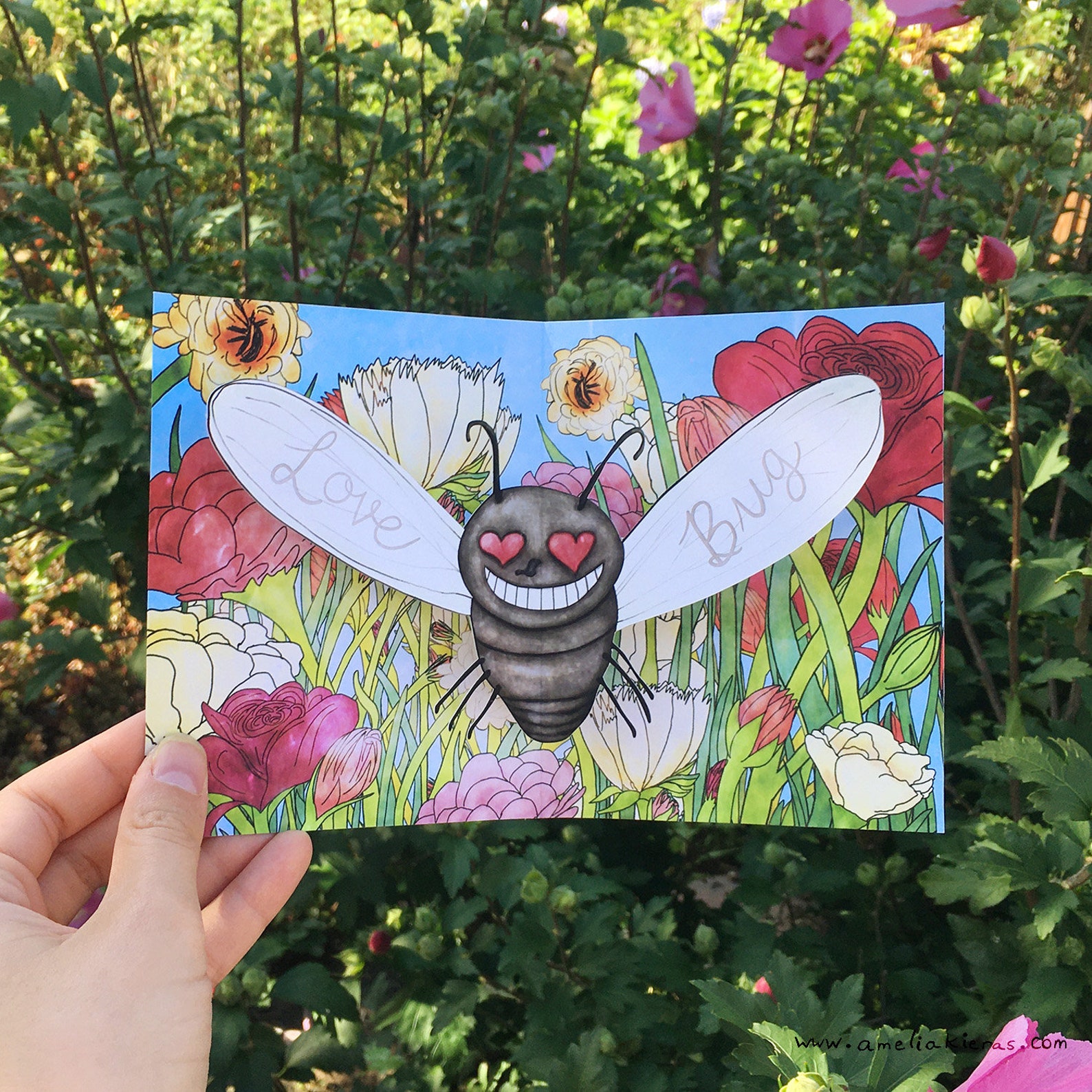 3D Pop up Card - I Love You Bug - Etsy
