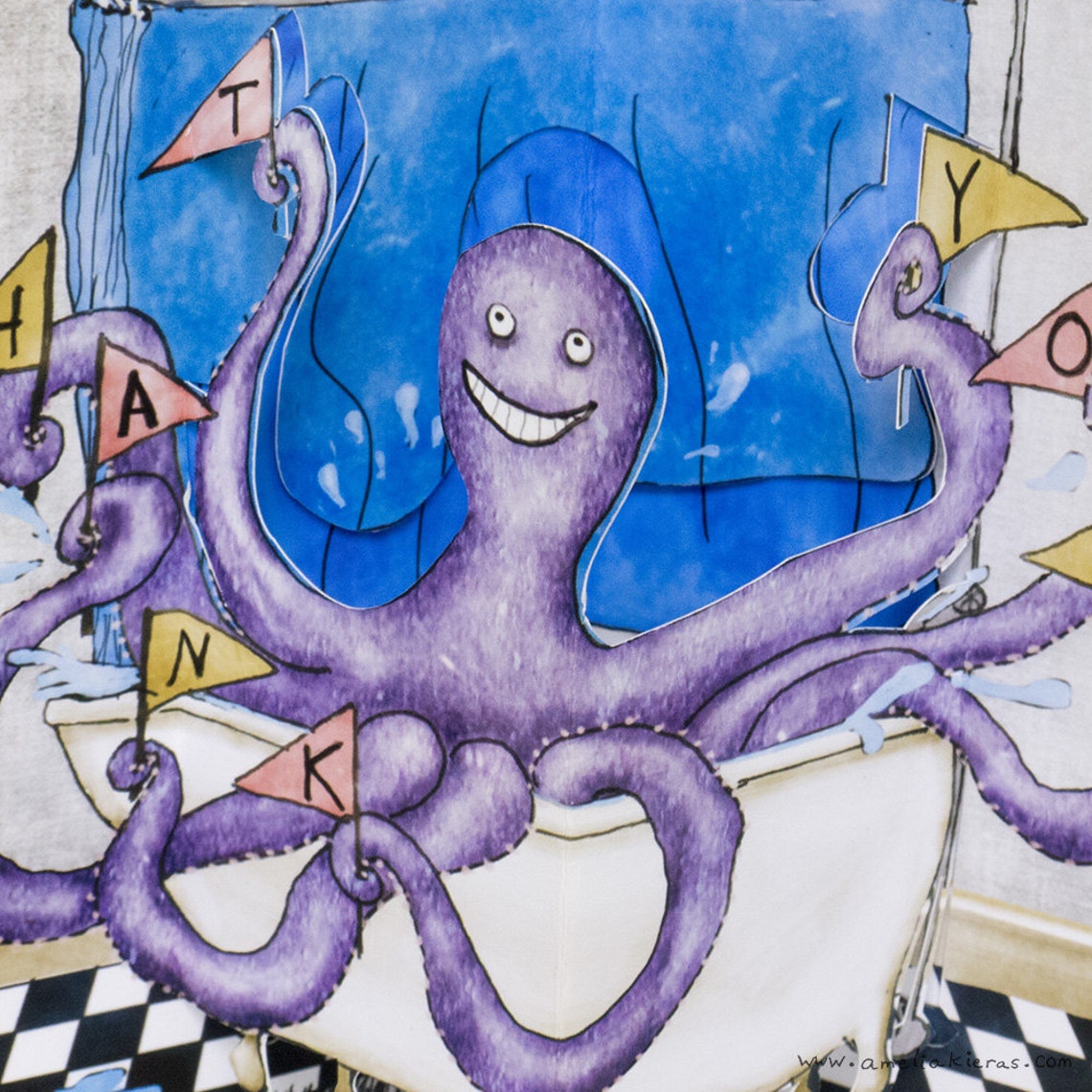 3D Pop up Card Octopus Thank You - Etsy