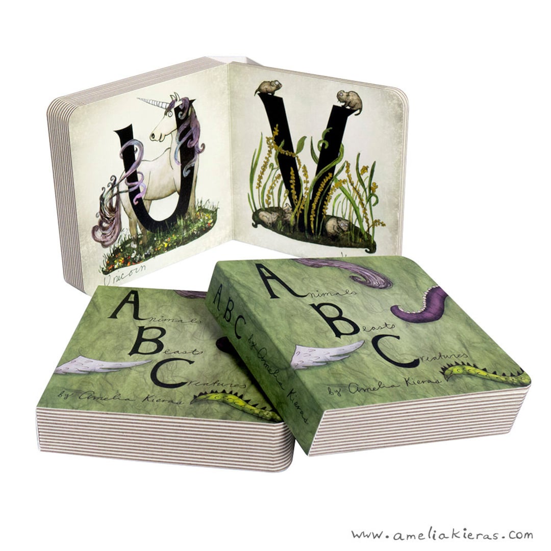 Children's ABC Board Book - Animals, Beasts, and Creatures - Etsy