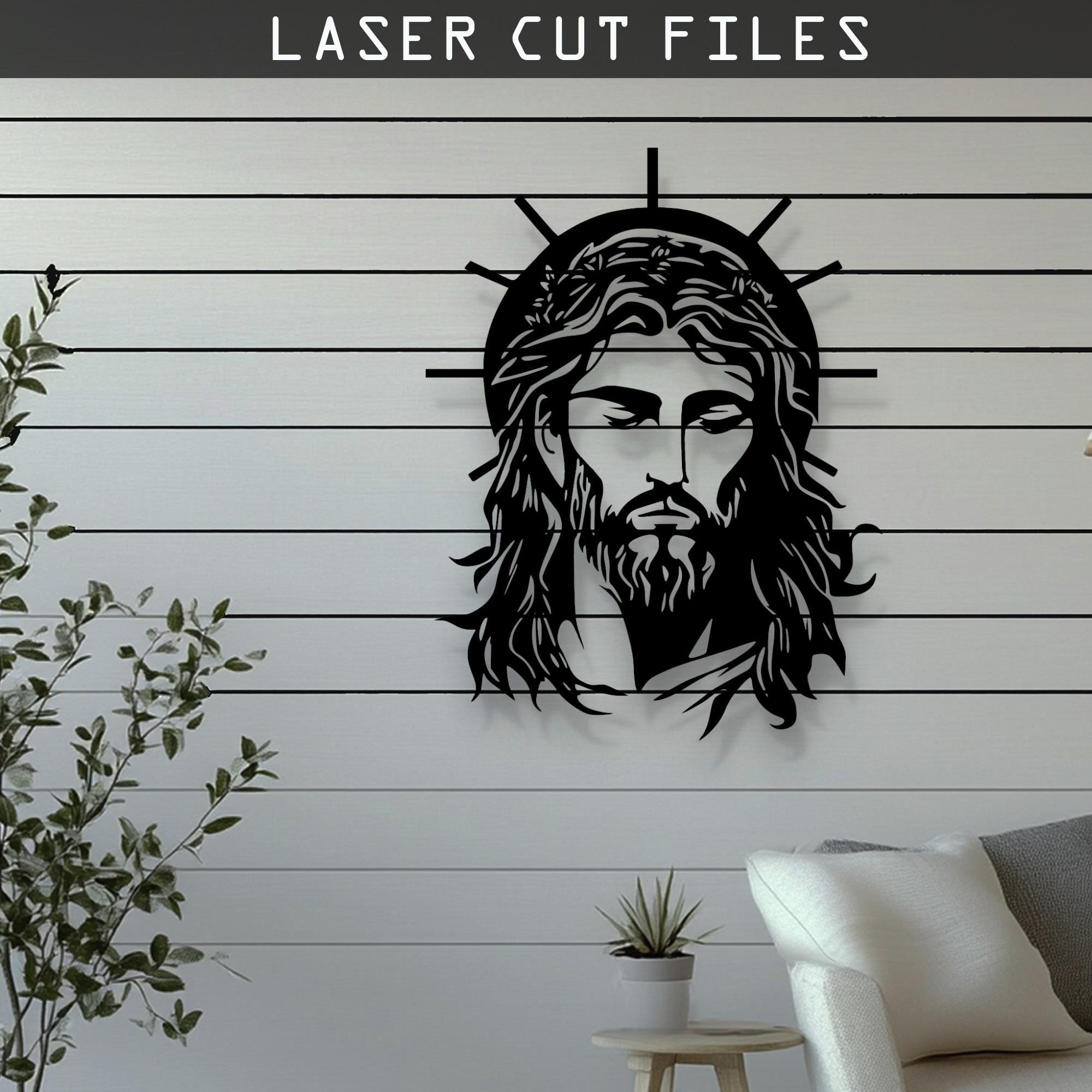 Decorative Jesus Laser Cut Vector Design – SVG, DXF, Ai, Pdf Files ...