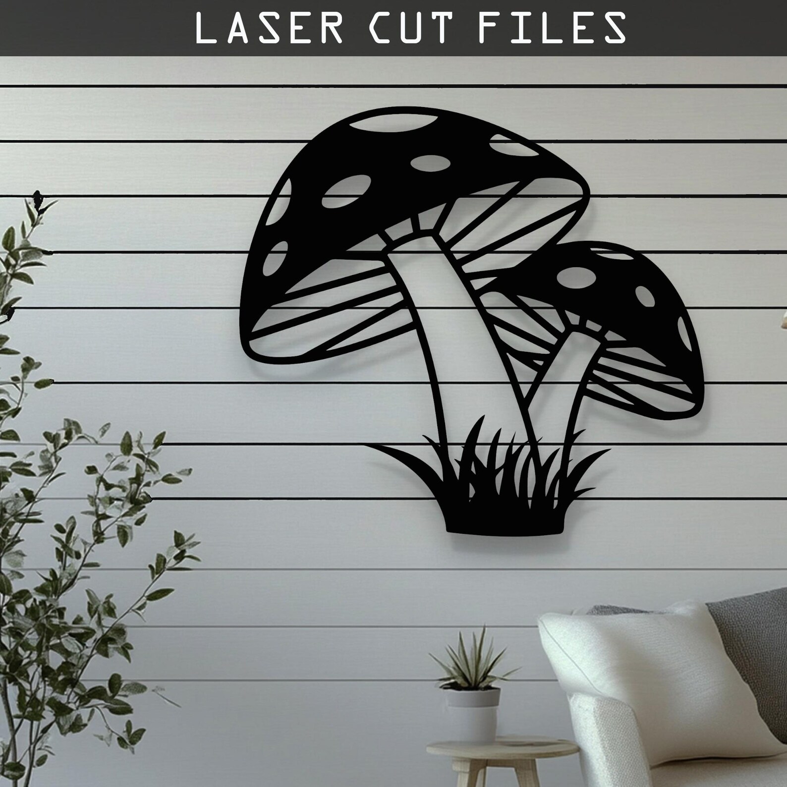 Decorative Mushroom Laser Cut Vector Design – SVG, DXF, Ai, Pdf Files ...