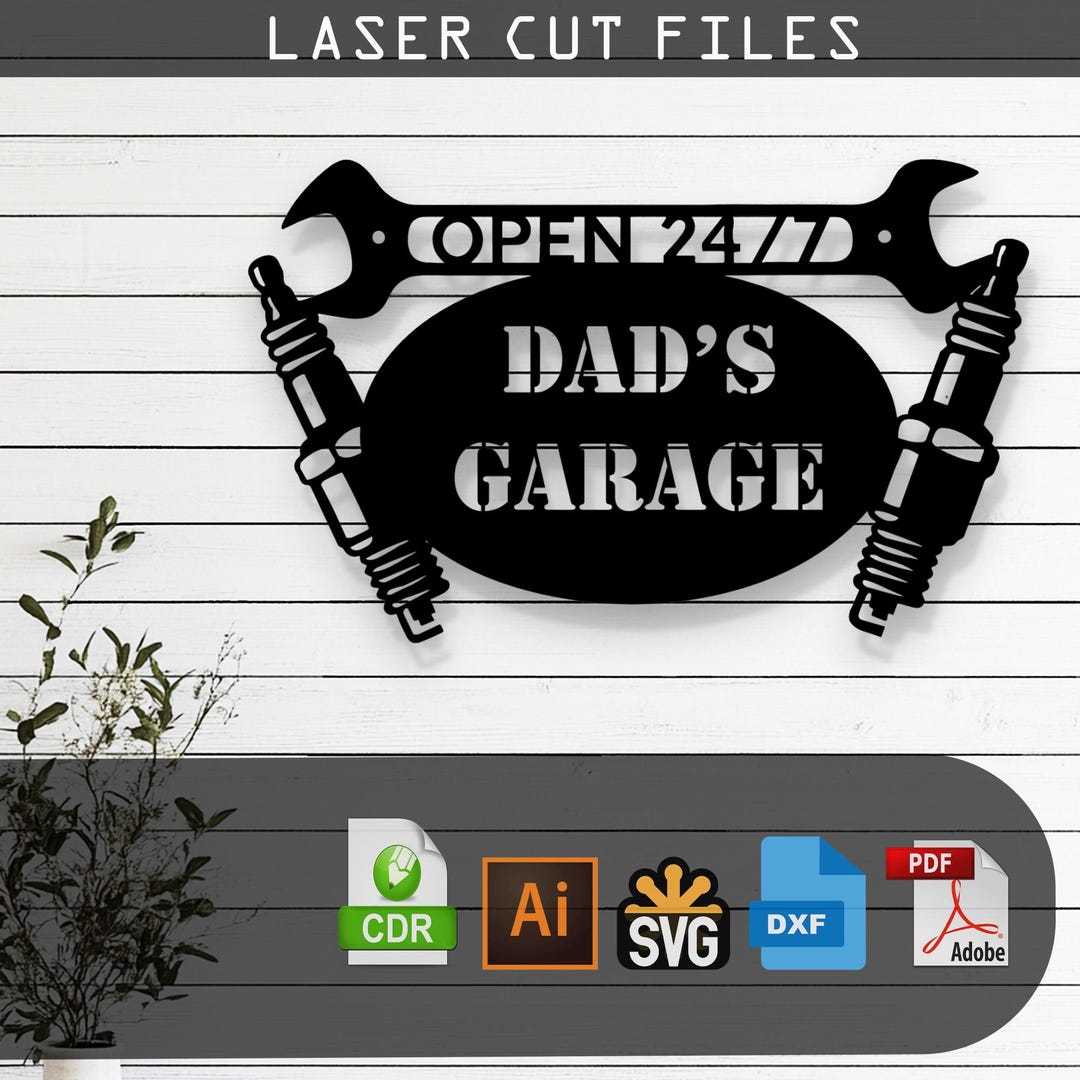 Custom Car Garage SVG DXF Laser Cut File for CNC Glowforge Cricut ...