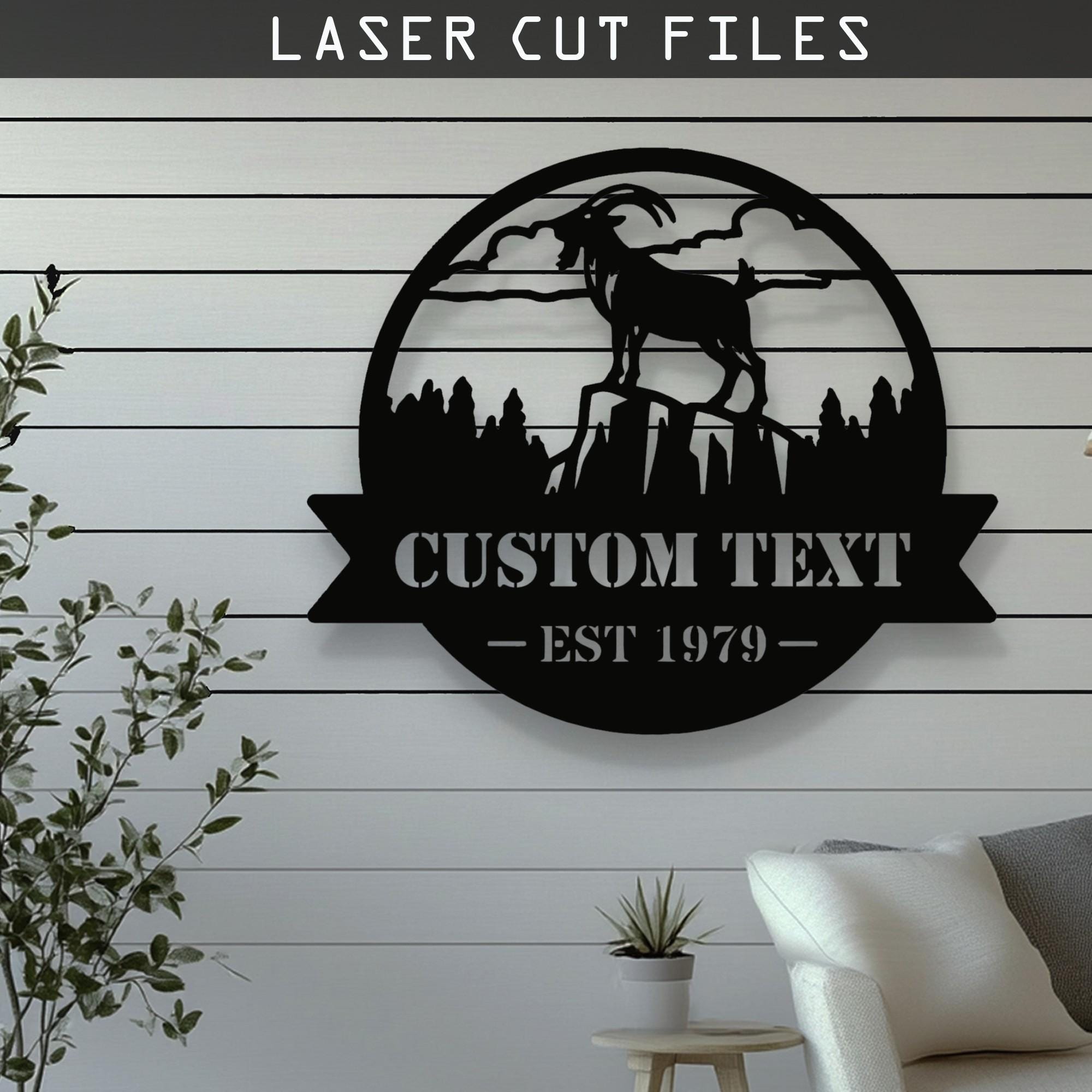 Customizable Goat SVG Laser Cut File – Glowforge, Cricut, Cnc, DIY ...