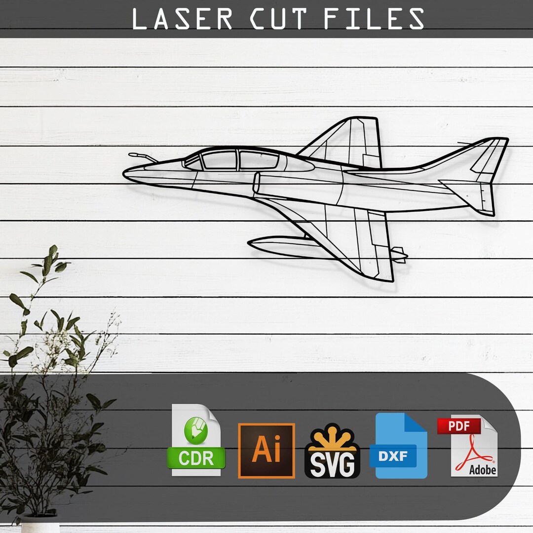TA-4J Skyhawk Airplane Silhouette Laser Cut Vector Design – SVG, DXF ...