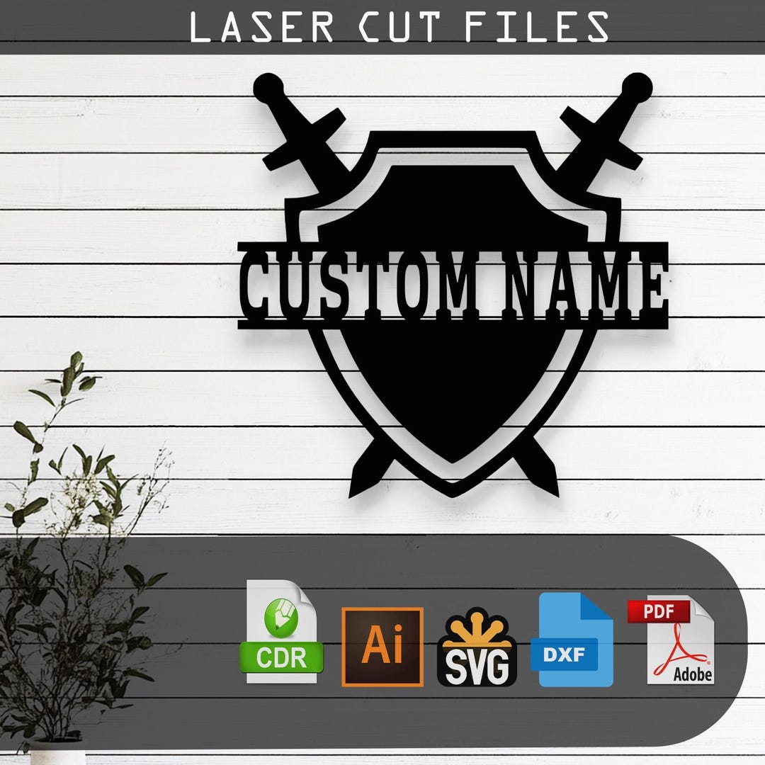 Custom Medieval Shield - Svg Dxf AI Pdf Cdr EPS - Laser Cut CNC Metal ...