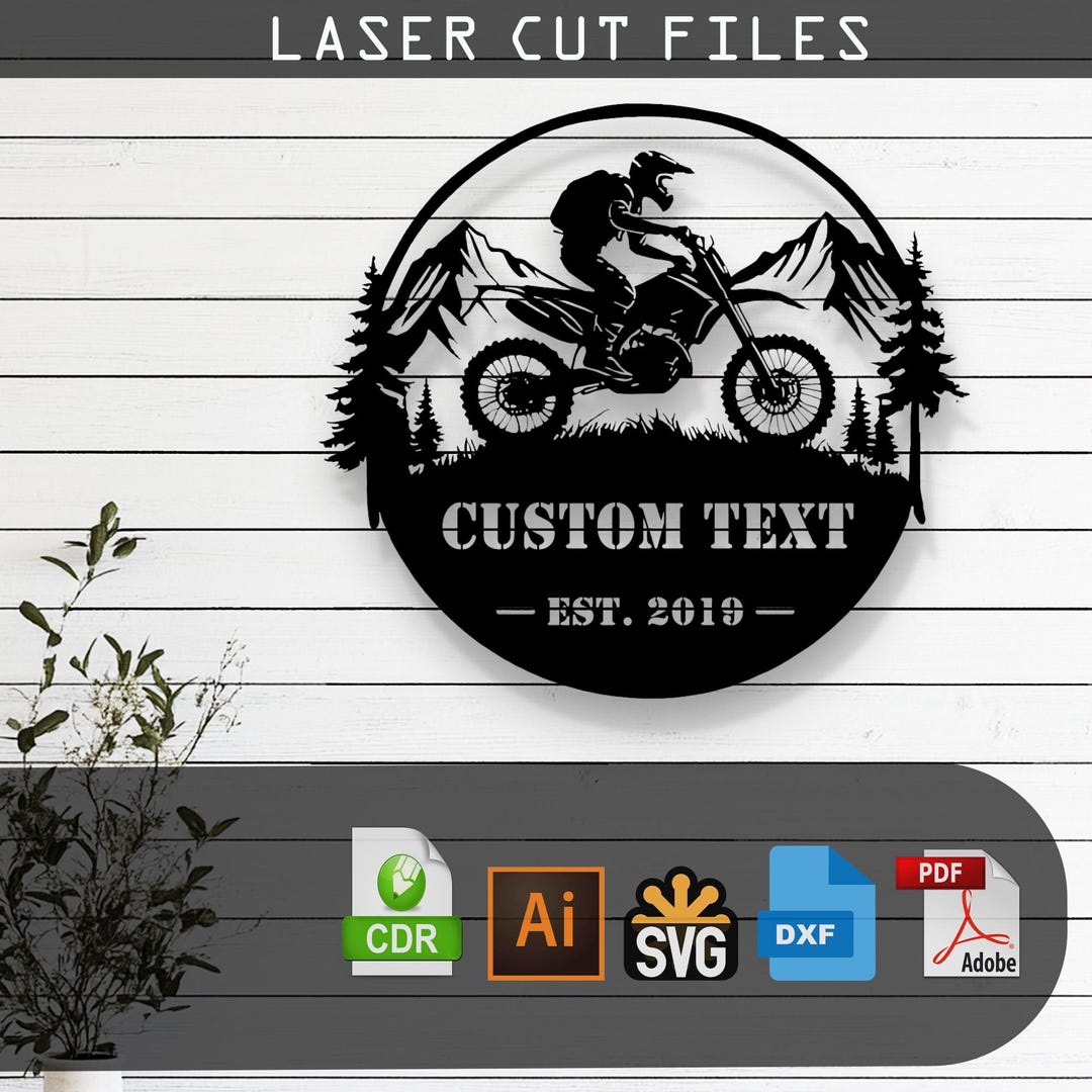 Customizable Motocross Laser Cut Vector Files - SVG, DXF, Glowforge ...