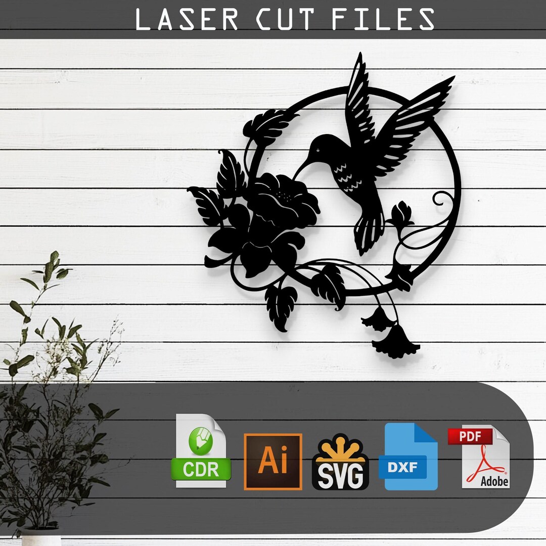 Hummingbird Laser Cut SVG/DXF File | Metal Art Wall Art, Engraving ...