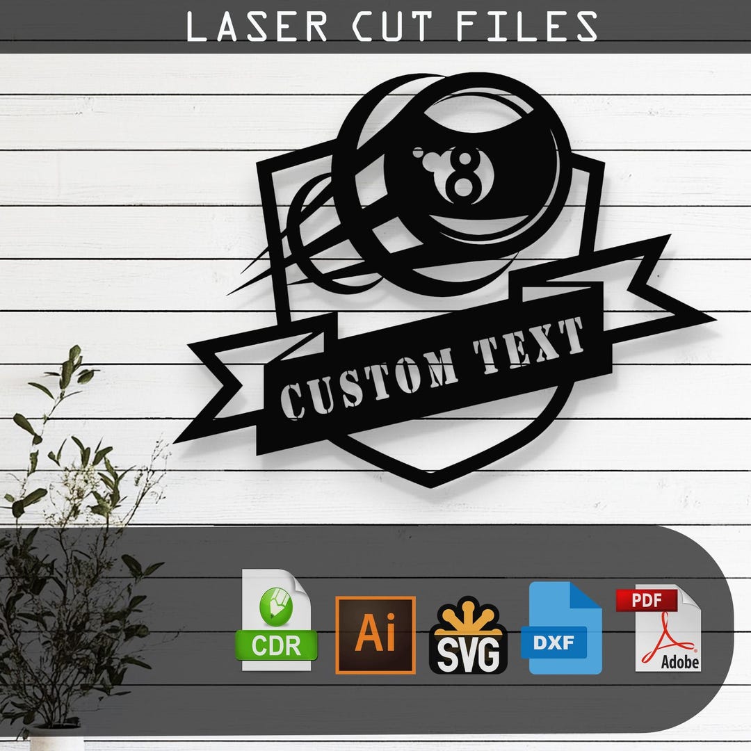 Customizable Billiards Laser Cut Vector Design – SVG, DXF, Ai, Pdf ...