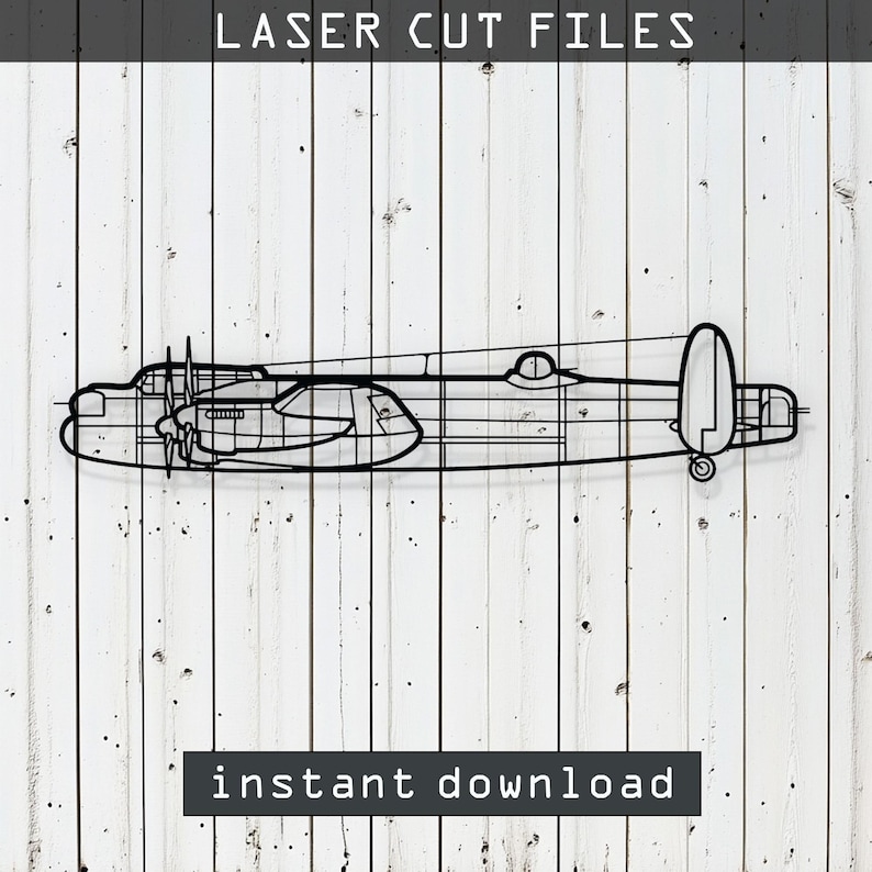 Avro Lancaster Airplane Silhouette Laser Cut Vector – SVG, DXF, Ai, Pdf ...