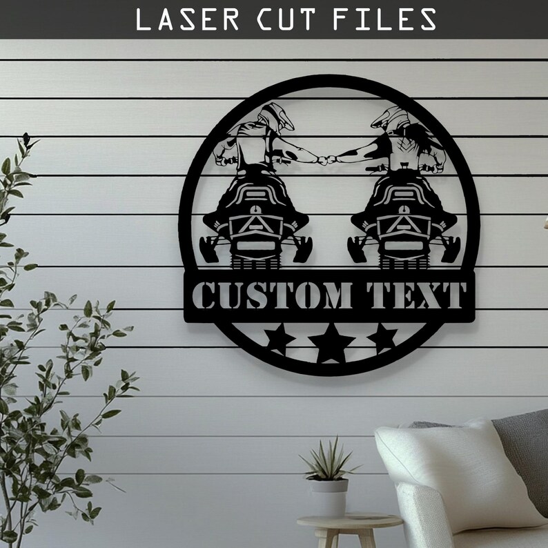 Customizable Couple Snowmobile SVG Laser Cut File – Glowforge, Cricut ...