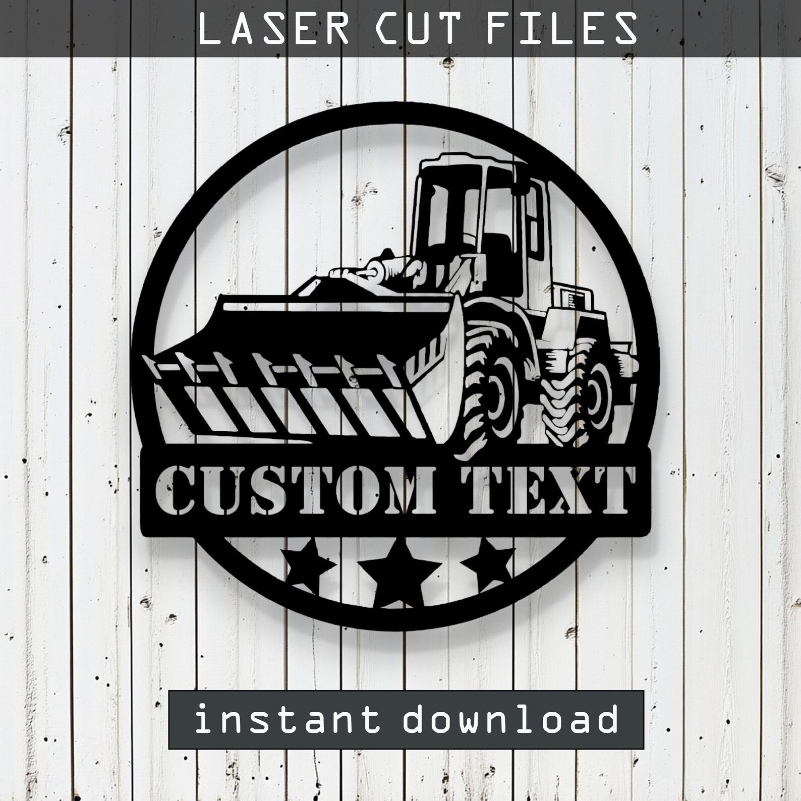 Customizable Backhoe Truck SVG Laser Cut File – Glowforge, Cricut, Cnc ...