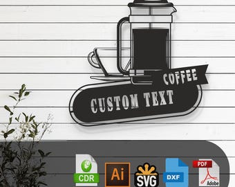 Decorative Coffee Laser Cut Vector Design – SVG, DXF, Ai, Pdf Files for ...