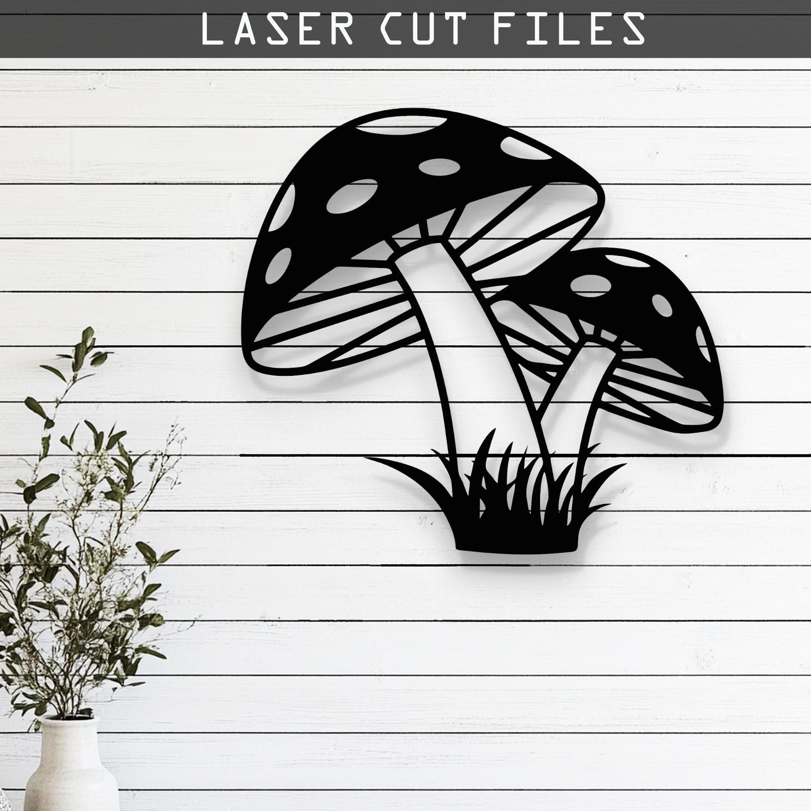 Decorative Mushroom Laser Cut Vector Design – SVG, DXF, Ai, Pdf Files ...