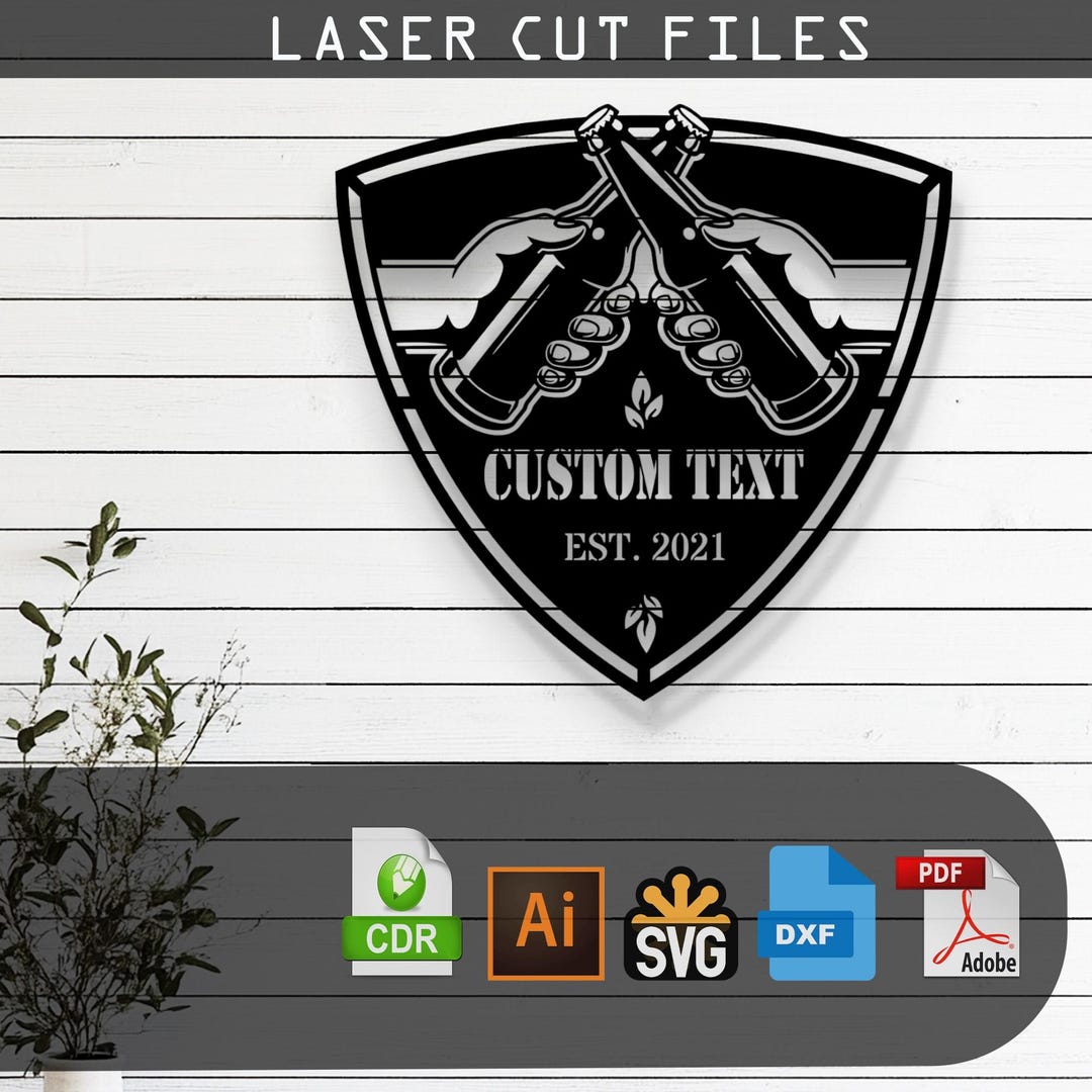 Customizable Bar Sign Laser Cut Vector Files - SVG, DXF, Glowforge ...