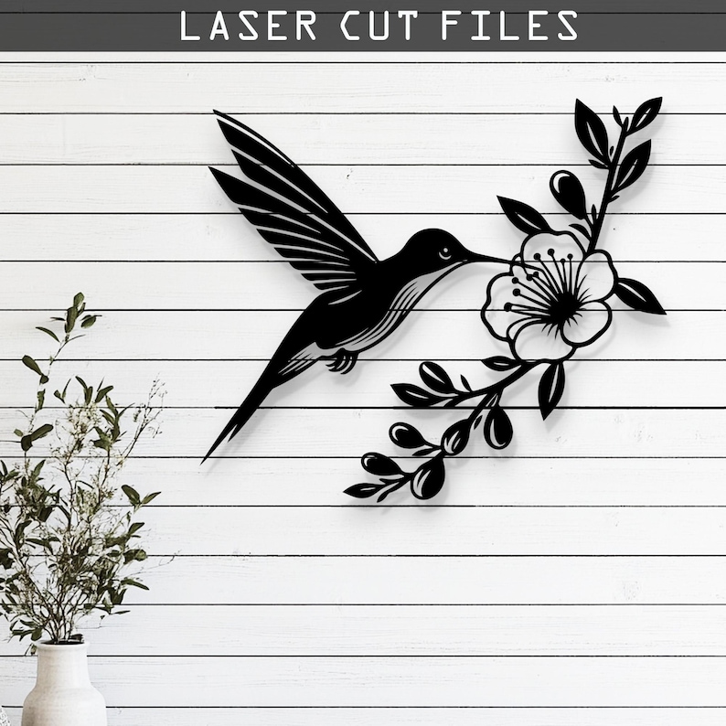 Decorative Hummingbird Laser Cut Vector Design– SVG, DXF, Ai, Pdf Files ...