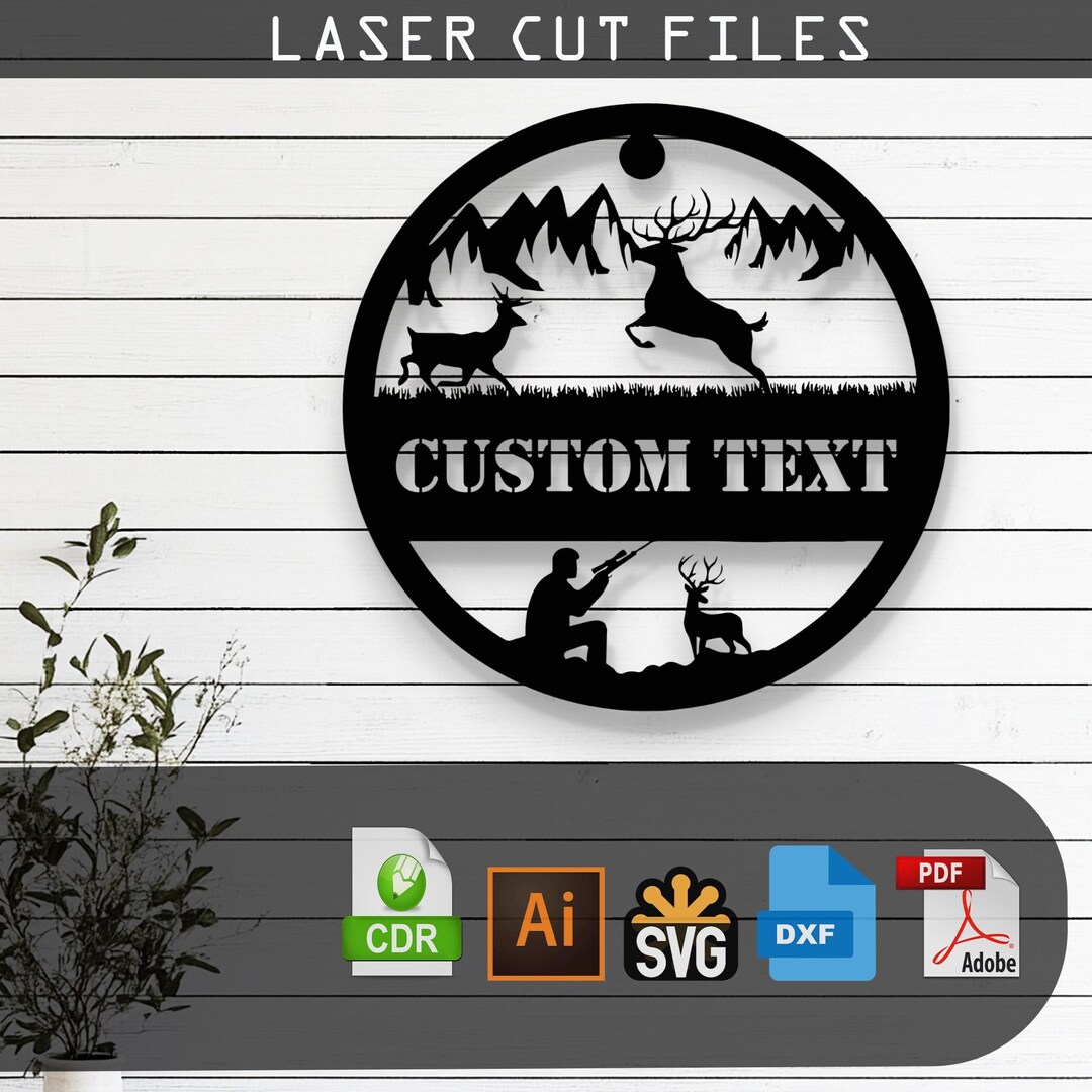 Custom Deer Hunter SVG DXF Laser Cut File for Glowforge Cricut CNC ...