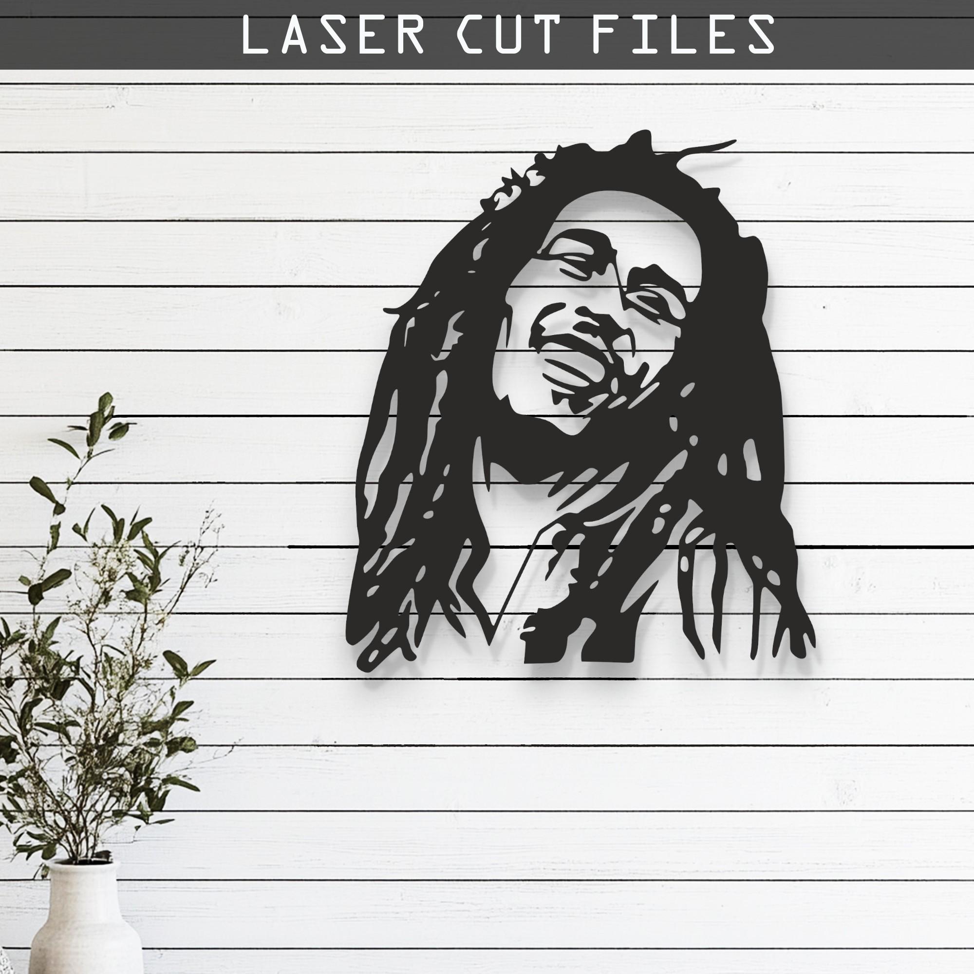 Bob Marley Silhouette Laser Cut Vector Design – SVG, DXF, Ai, Pdf Files ...