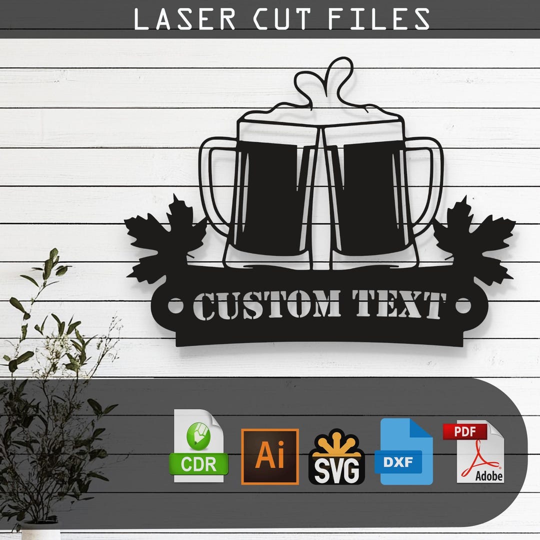 Customizable Beer Laser Cut Vector Design – SVG, DXF, Ai, Pdf Files ...