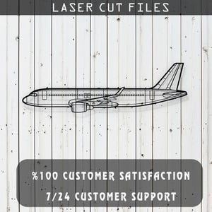 Airbus A320 Airplane Silhouette Laser Cut Vector Design SVG, DXF, Pdf ...