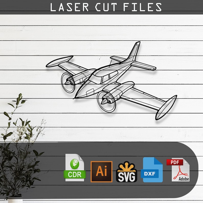 Cessna 310K Flugzeug -Svg Dxf AI Pdf CDR EPS - Laser Cut Luftfahrt ...