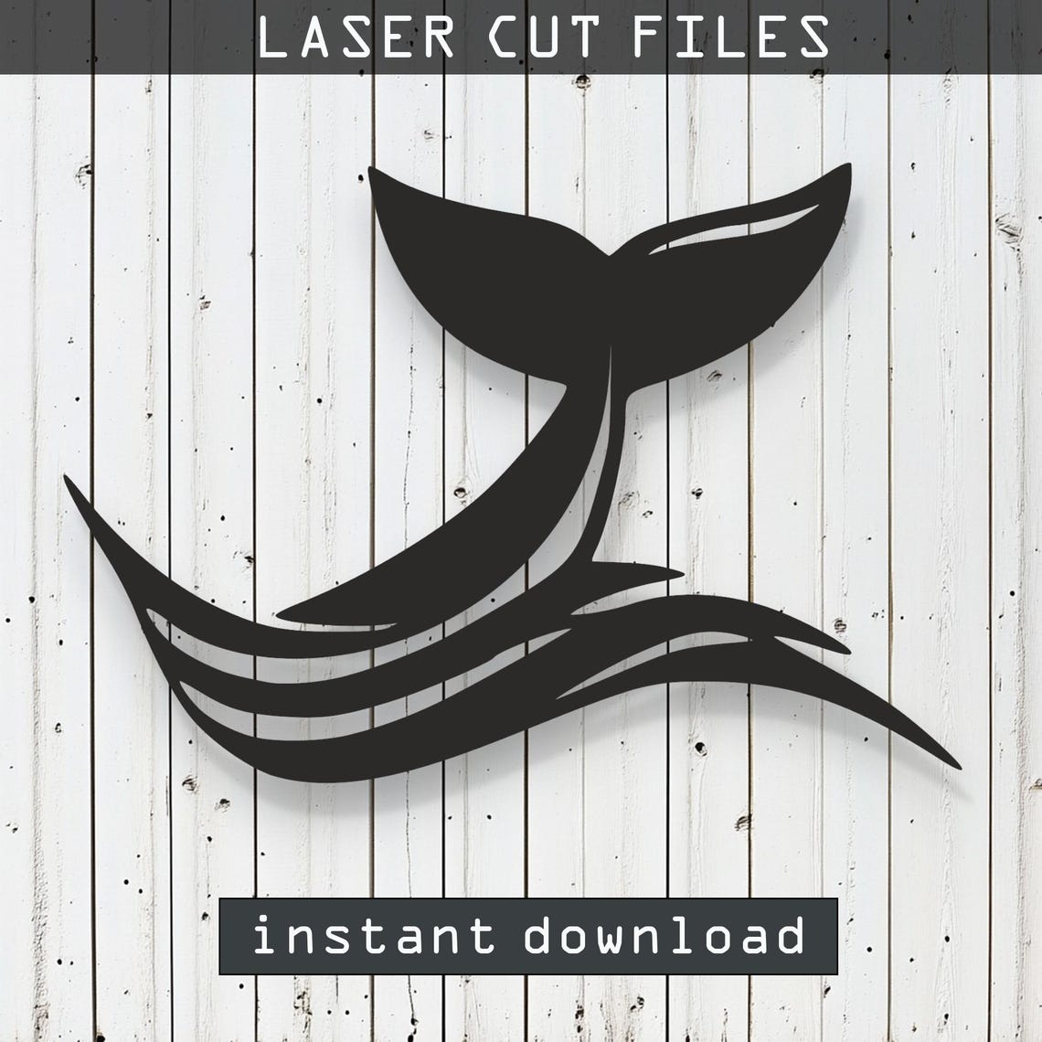 Whale Tail and Sea Waves Laser Cut, Vector Files – SVG, DXF, Ai, Pdf ...