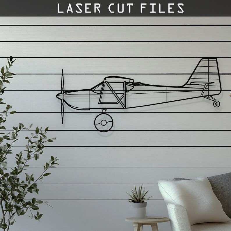 Diseño vectorial de silueta de avión Kitfox 5 cortado con láser ...