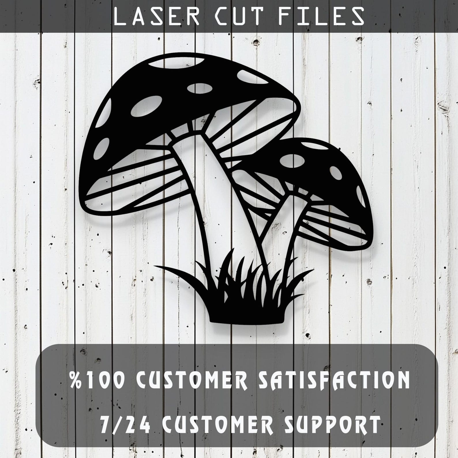 Decorative Mushroom Laser Cut Vector Design – SVG, DXF, Ai, Pdf Files ...