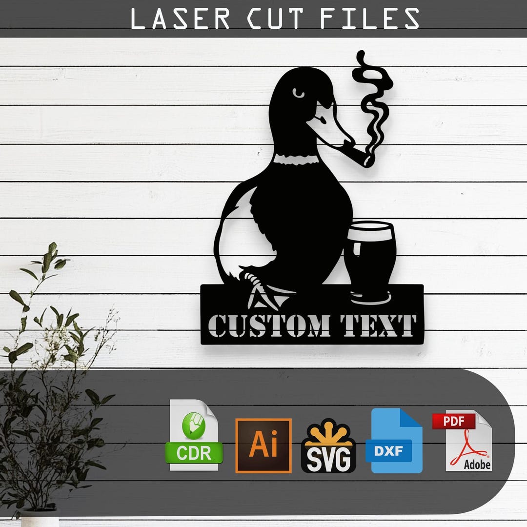 Custom Funny Duck Sign - Svg Dxf AI Pdf Cdr EPS - Laser Cut CNC Humor ...