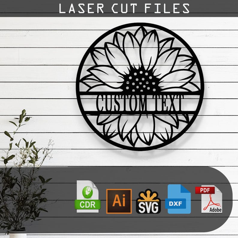 Customizable Sunflower SVG Laser Cut File – Glowforge, Cricut, Cnc, DIY ...