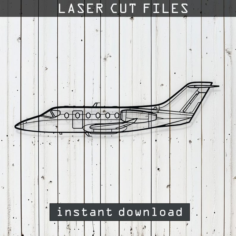 Hawker 400 Airplane Silhouette Laser Cut Vector – SVG, DXF, Ai, Pdf ...