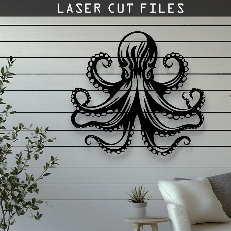 Decorative Octopus Laser Cut Vector Design – SVG, DXF, Ai, Pdf Files ...