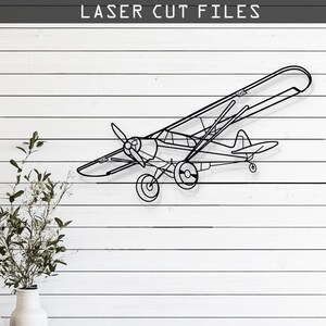 Super Cub Airplane Silhouette Laser Cut Vector Design SVG, DXF, Pdf ...