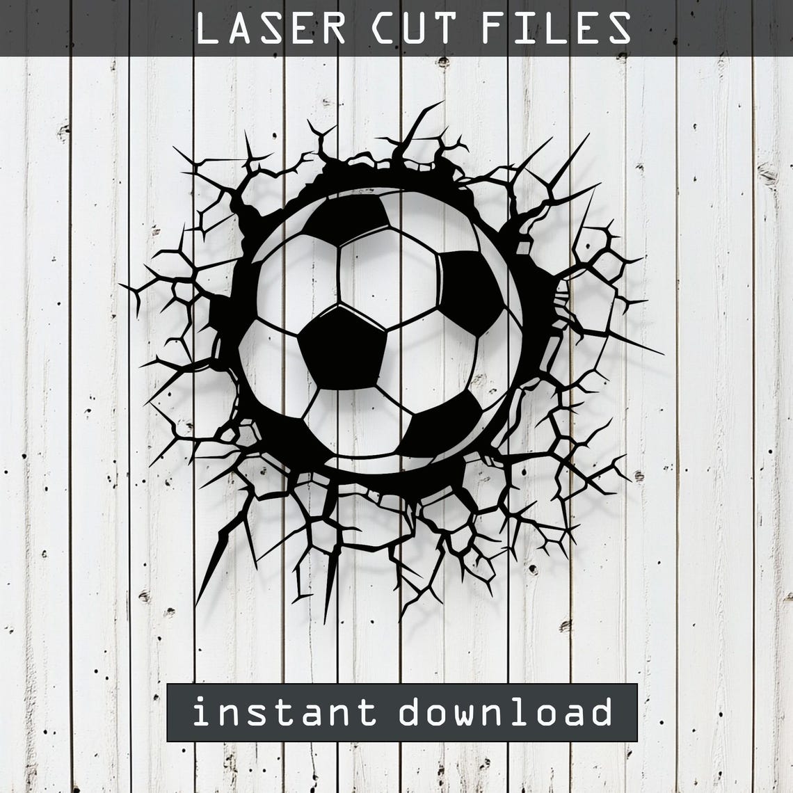 Decorative Soccer Ball Laser Cut Vector Design – SVG, DXF, Ai, Pdf ...