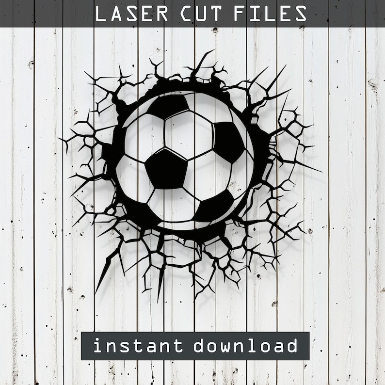 Decorative Soccer Ball Laser Cut Vector Design – SVG, DXF, Ai, Pdf ...