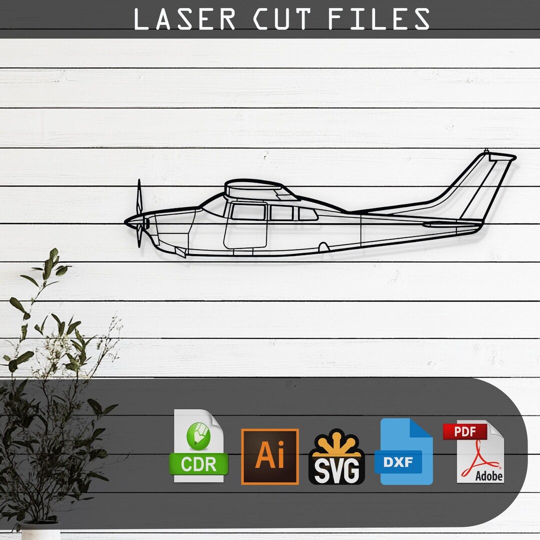 210 Centurion Airplane Silhouette Laser Cut Vector – SVG, DXF, Ai, Pdf ...
