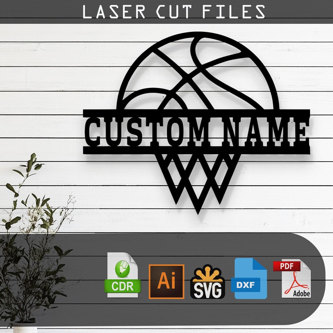 Customizable Basketball SVG Laser Cut File – Glowforge, Cricut, Cnc ...