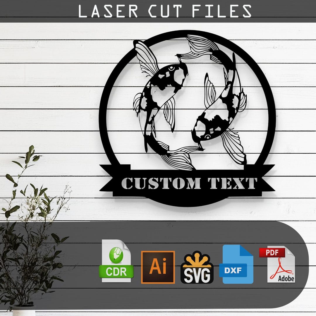 Customizable Koi Fish Silhouette – Laser Cut File for Glowforge, Cricut ...
