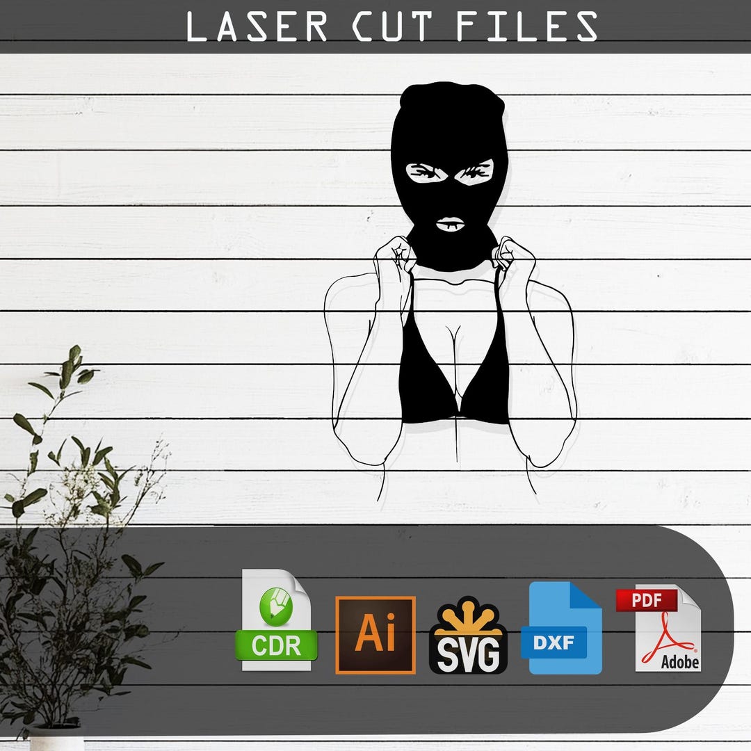 Masked Woman Laser Cut Vector Design – SVG, DXF, Ai, Pdf Files for ...