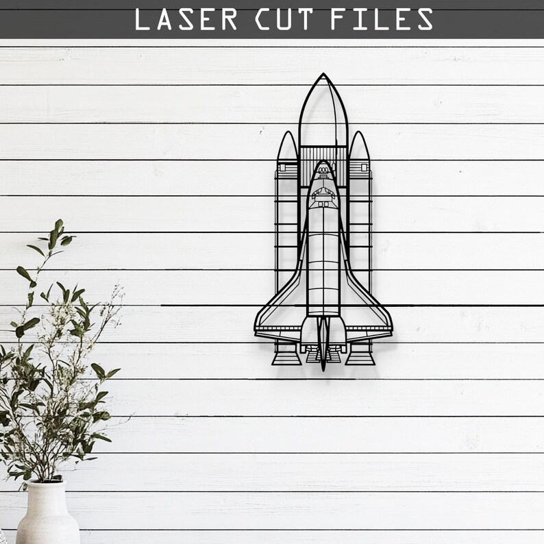 Space Shuttle Silhouette Laser Cut Vector Design – SVG, DXF, Ai, Pdf ...