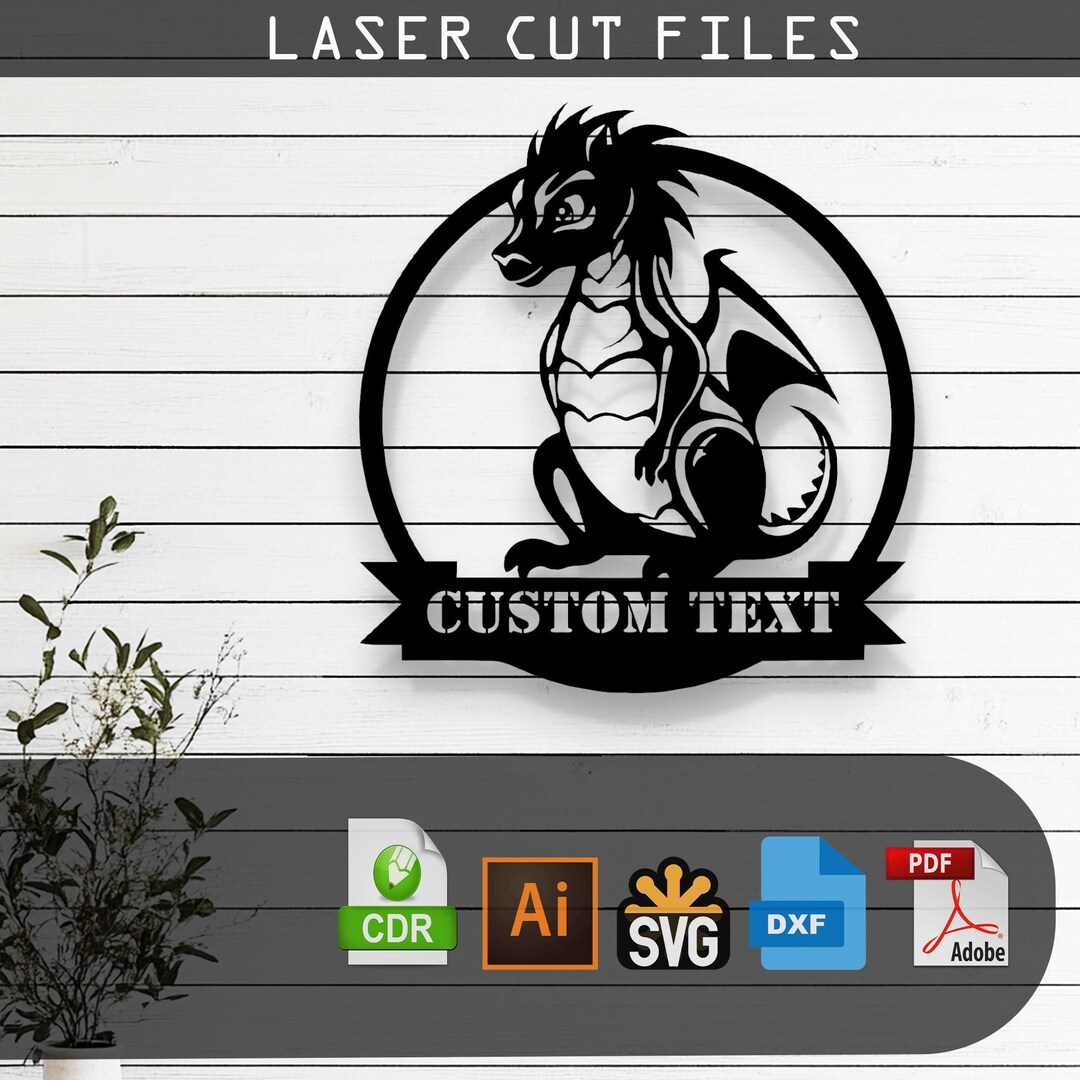Customizable Dragon SVG Laser Cut File – Glowforge, Cricut, Cnc, DIY ...