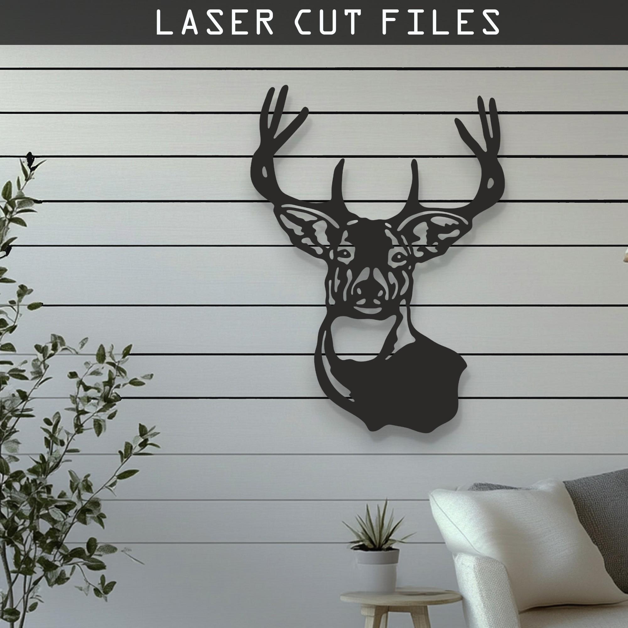 Decorative Deer Silhouette Laser Cut, Vector Files – SVG, DXF, Ai, Pdf ...