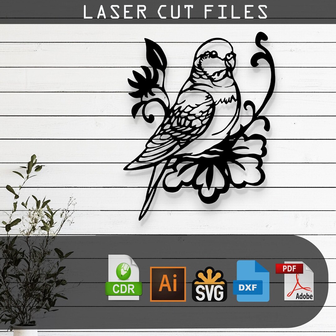 Parakeet Laser Cut Vector Design – SVG, DXF, Ai, Pdf Files for ...