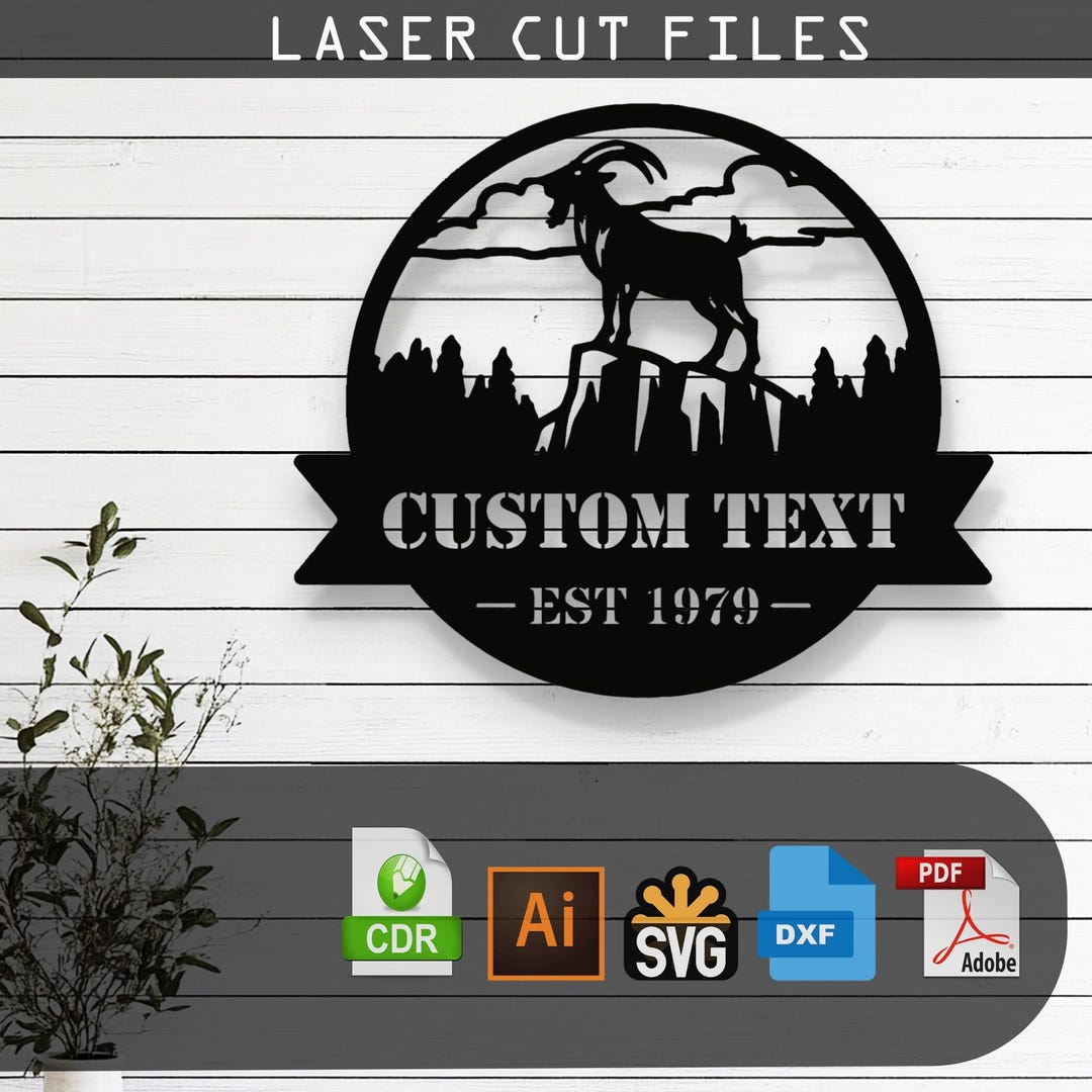 Customizable Goat SVG Laser Cut File – Glowforge, Cricut, Cnc, DIY ...