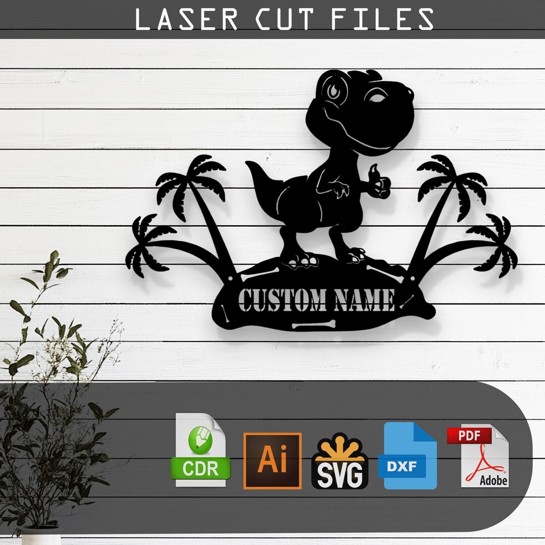 Customizable Dinosaur Laser Cut Vector Files - SVG, DXF, Glowforge ...